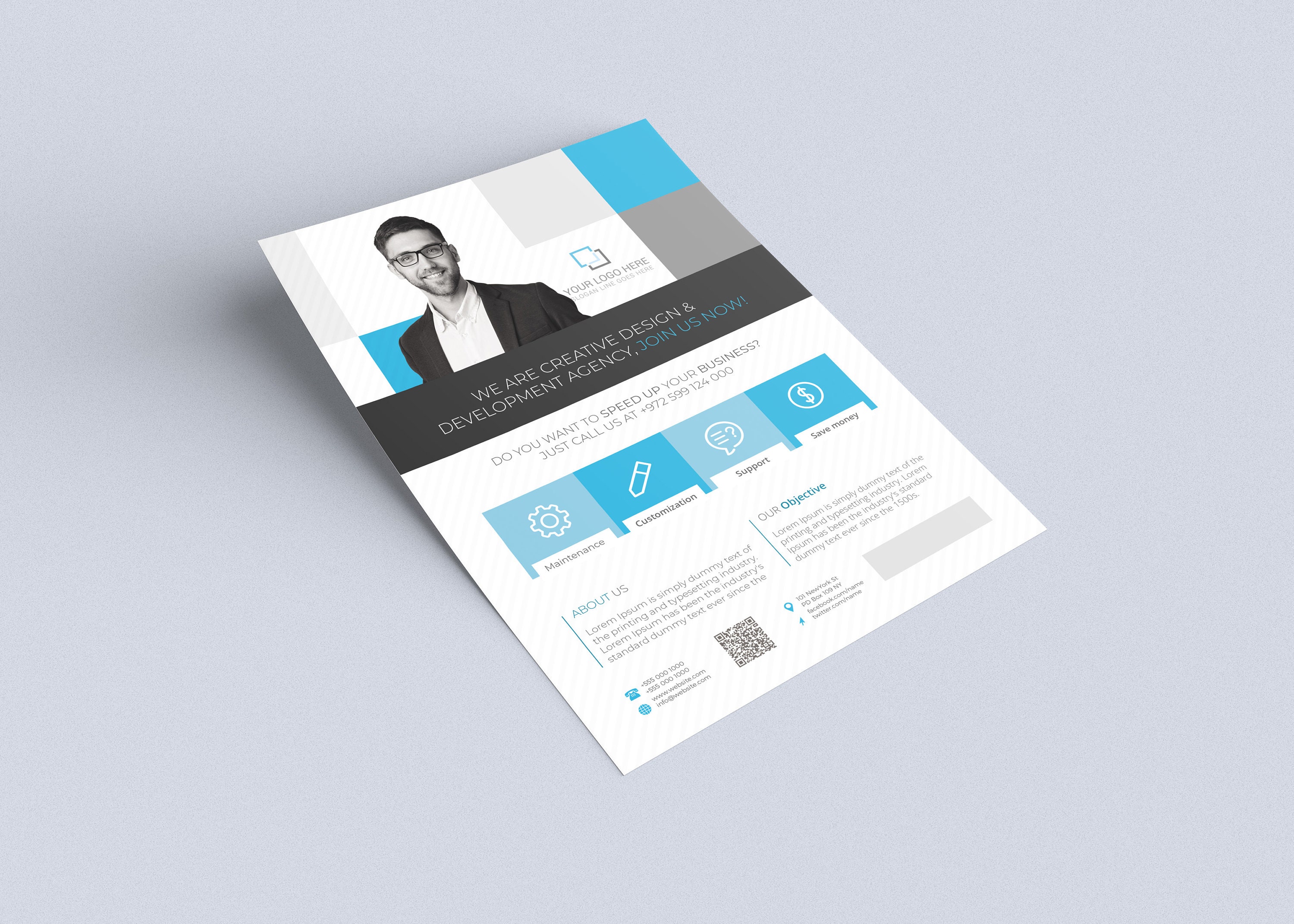 A4 Business Flyer Vorlage, Corporate Flyer, zwei Seiten Flyer ...