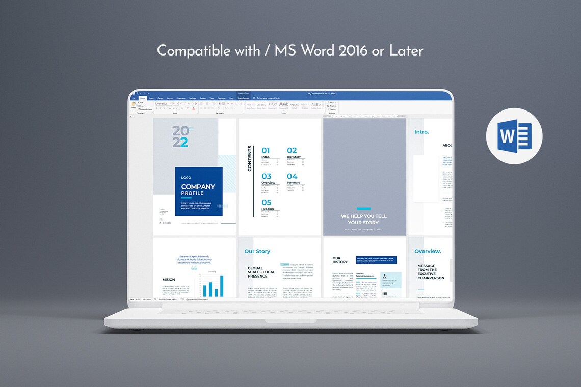 Company Profile Indesign Docx Template Business Brochure | Etsy