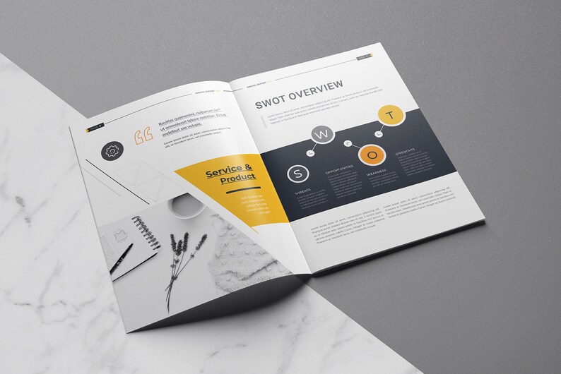 Yellow Annual Report Template | 20 Custom Pages | A4 & US Letter Size ...