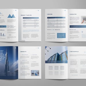 Modern Blue Project Proposal Template | Easy-to-edit | WORD Format ...