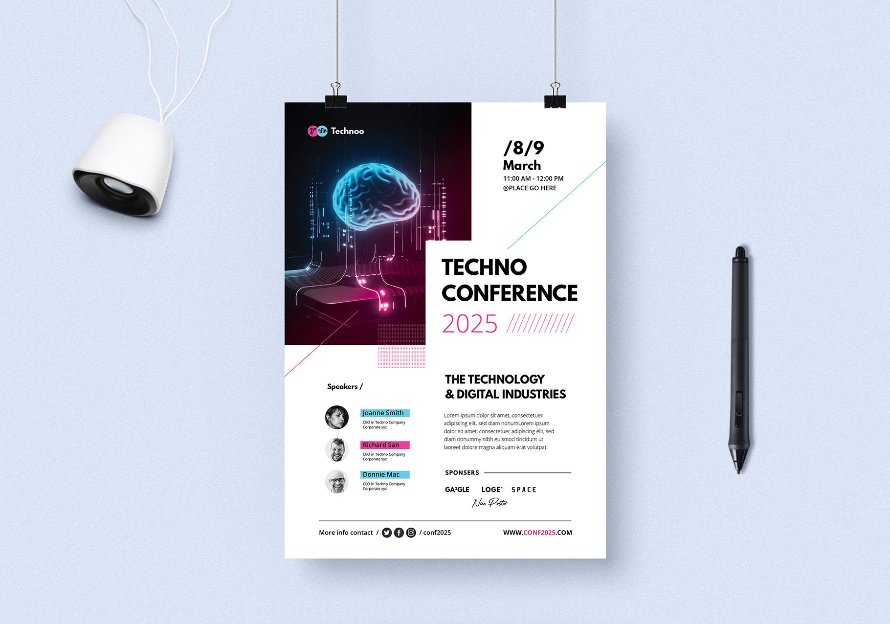 Technology Conference Flyer Template, Event Flyer Template, Meeting ...