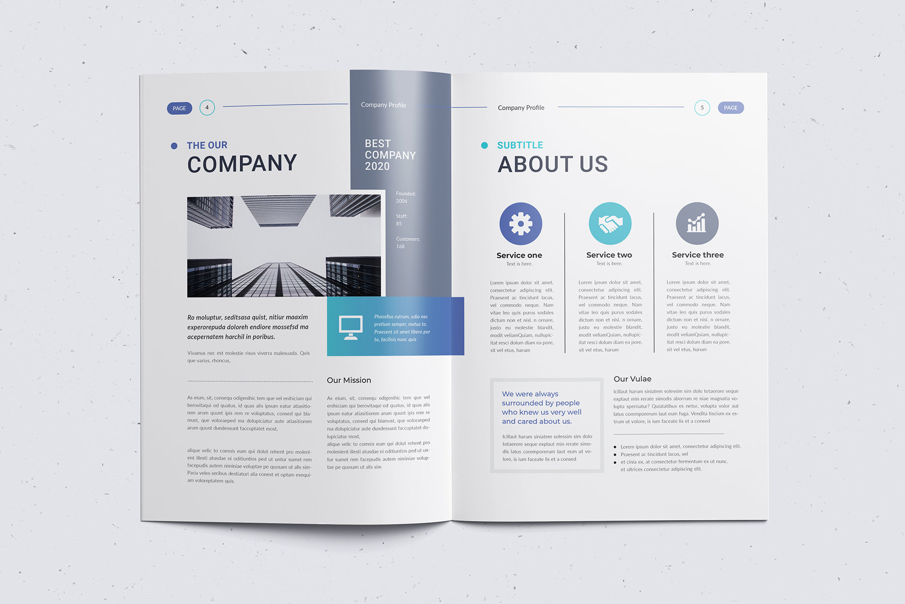 Creative Blue Company Profile Template, 16 Pages , A4 & US Letter Size ...