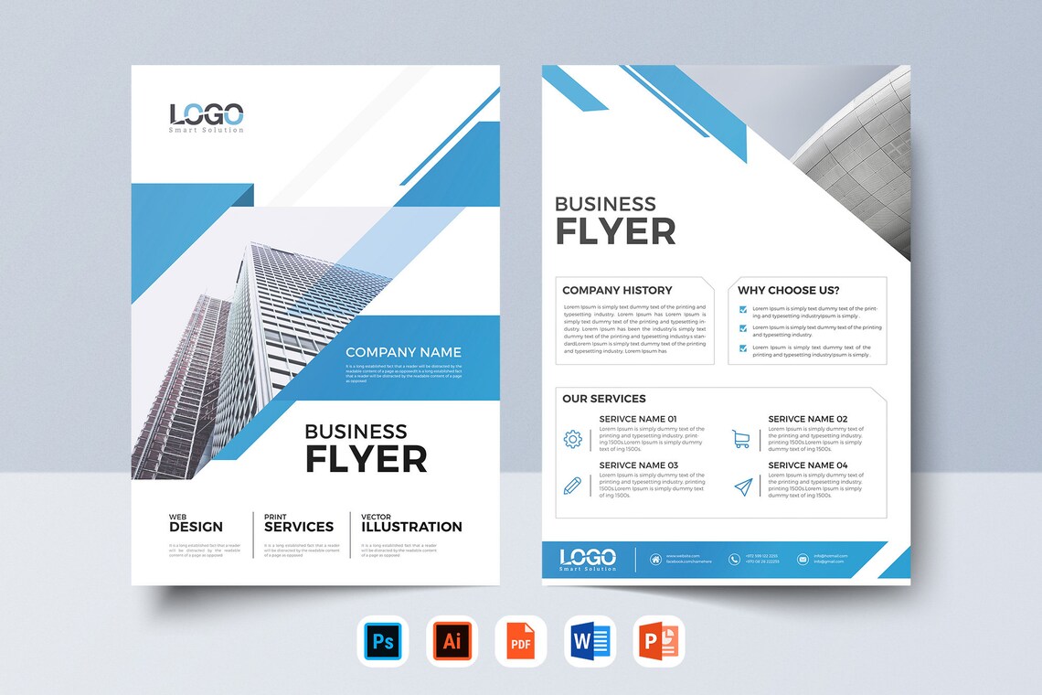 Corporate Business Flyer Template (PSD, AI, DOCX) - Etsy
