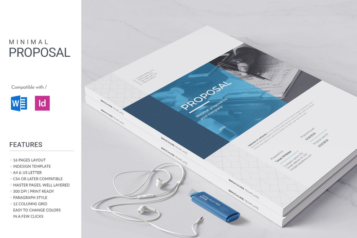 Proposal Template, Word Proposal Template, 18 Custom Pages, Indesign ...