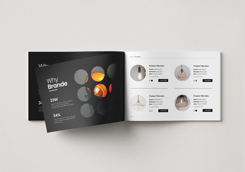 Multipurpose Catalog Template 16 Custom Pages A5 Landscape Canva ...