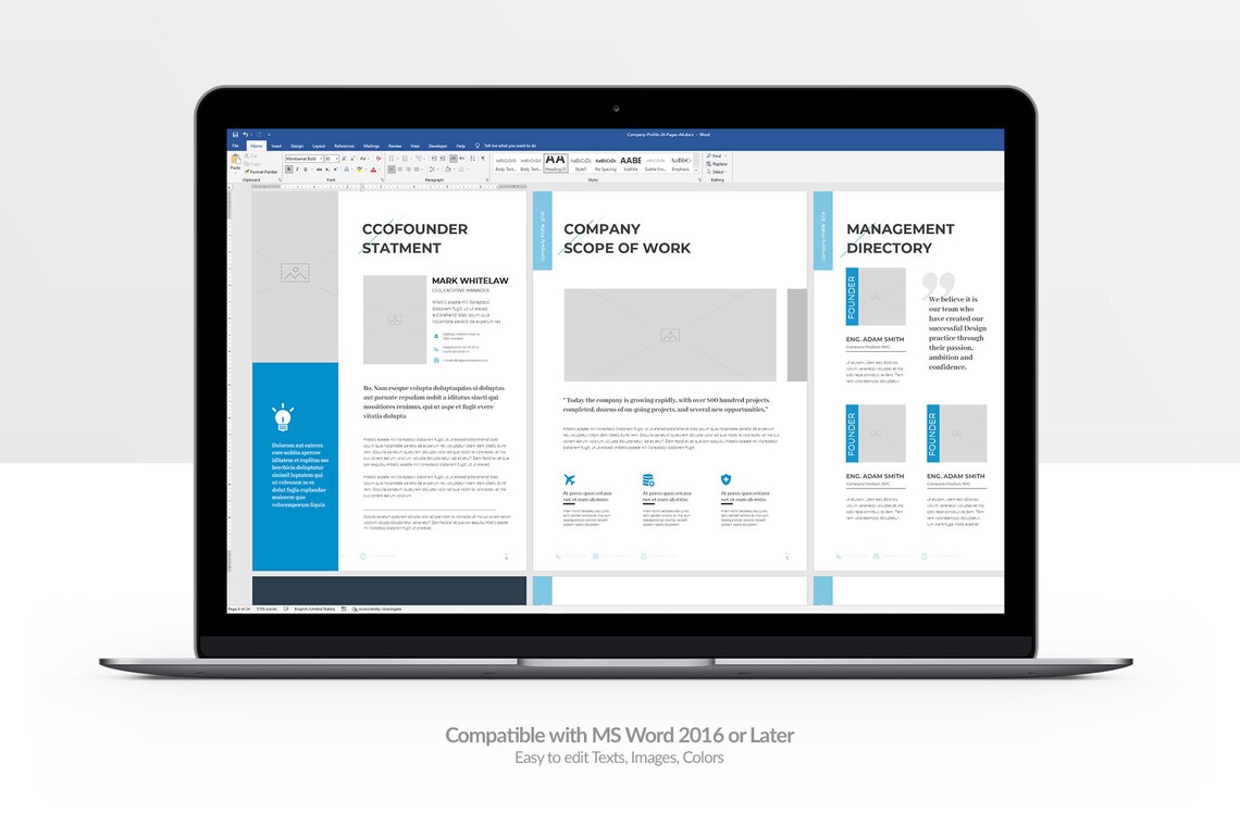 Company Profile Indesign Docx Template Business Brochure - Etsy