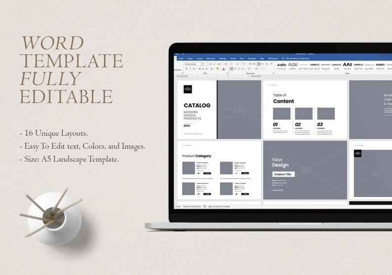 Multipurpose Catalog Template 16 Custom Pages A5 Landscape Canva ...