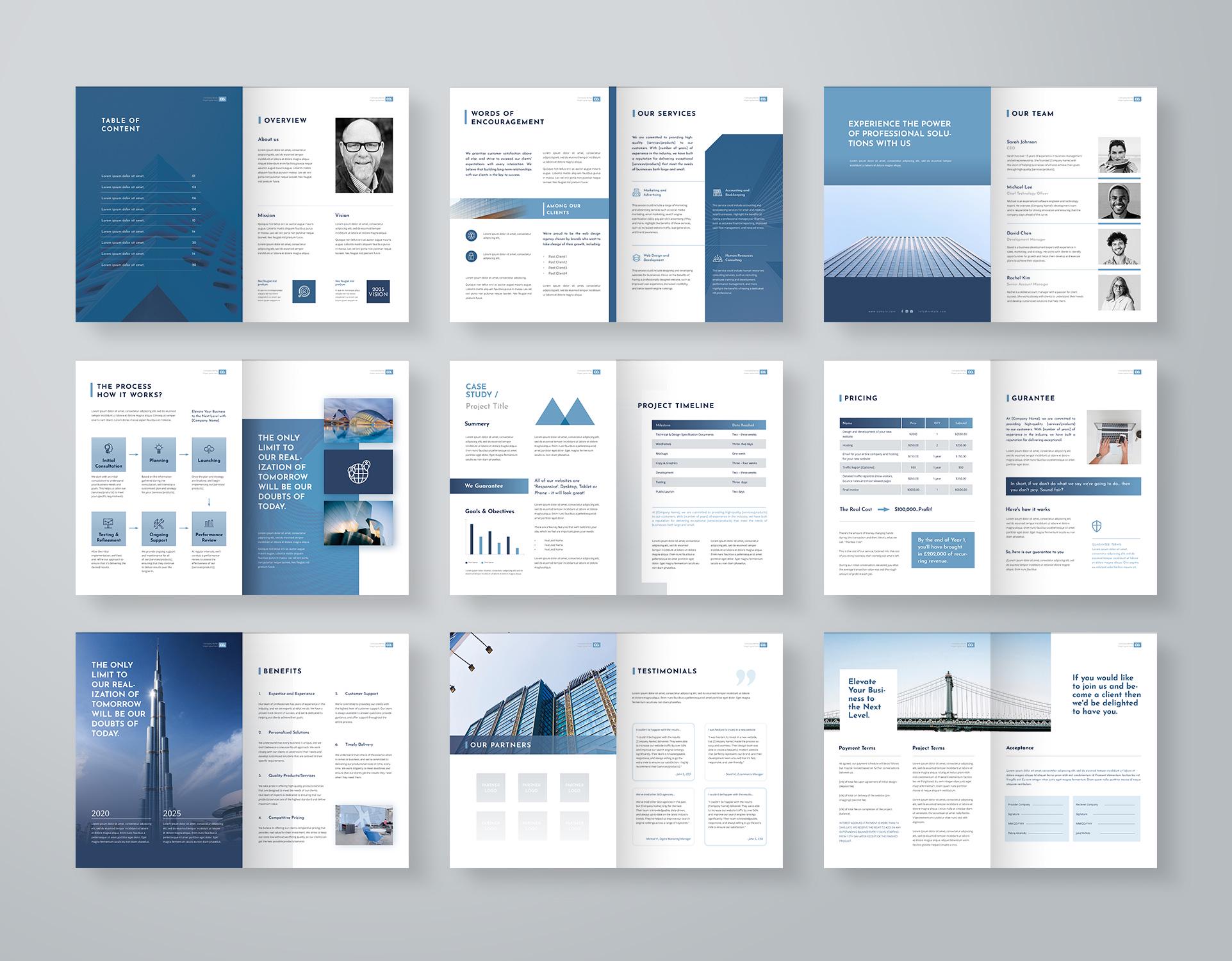 Modern Blue Project Proposal Template | Easy-to-edit | WORD Format ...