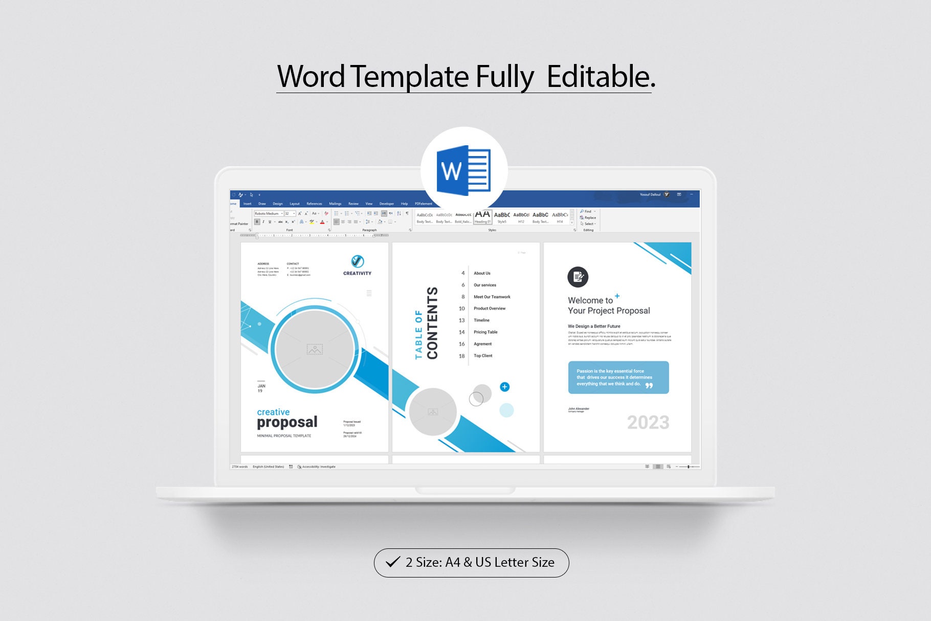 2023 Proposal Template | Word Proposal Template | 20 Custom Pages ...