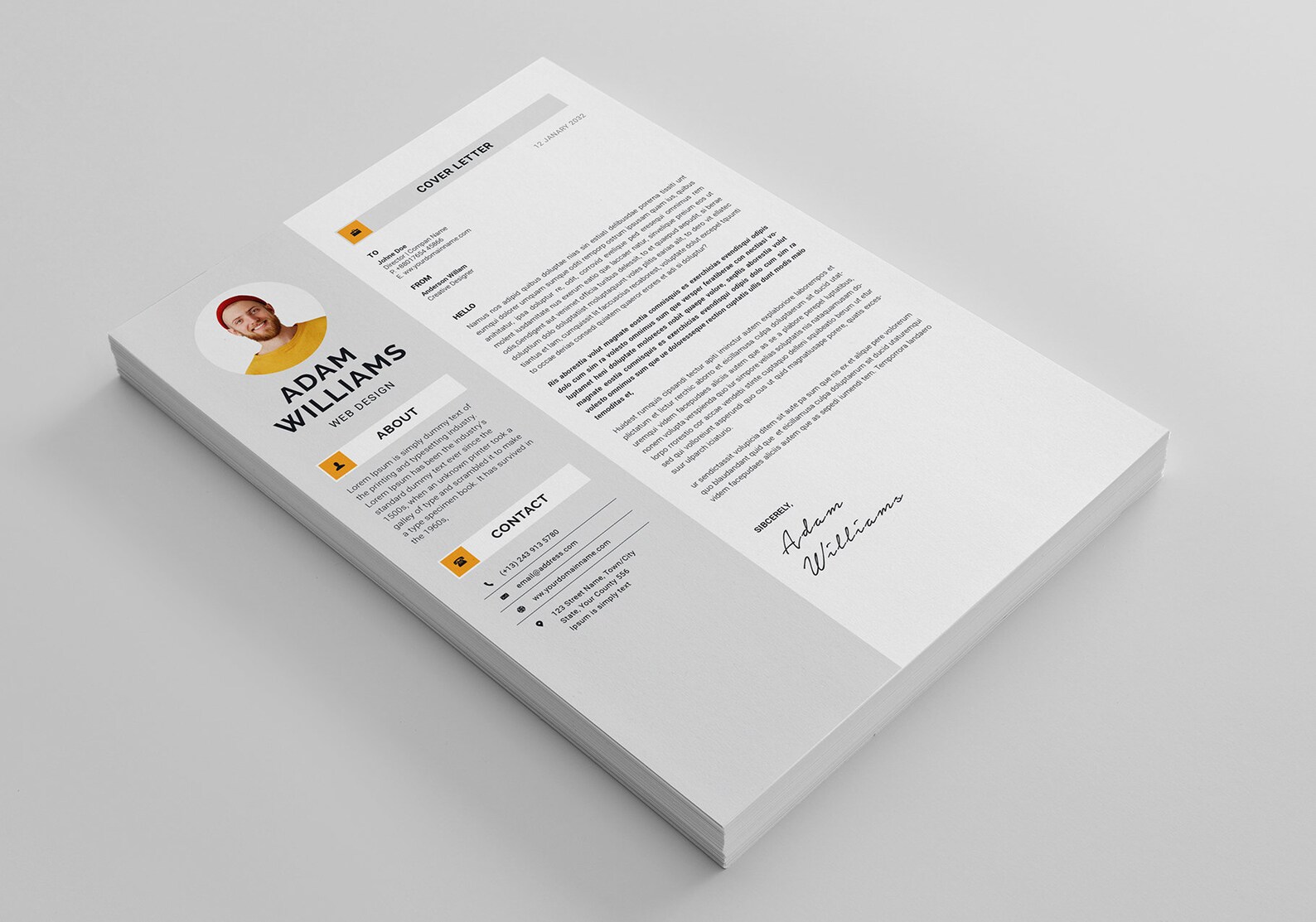 Clean Resume Template, CV Resume and Cover Letter, Professional ...