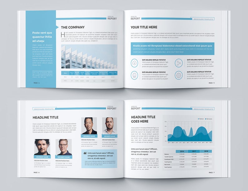 A5 Annual Report Template, Indesign & Word Template, 16 Custom Pages ...