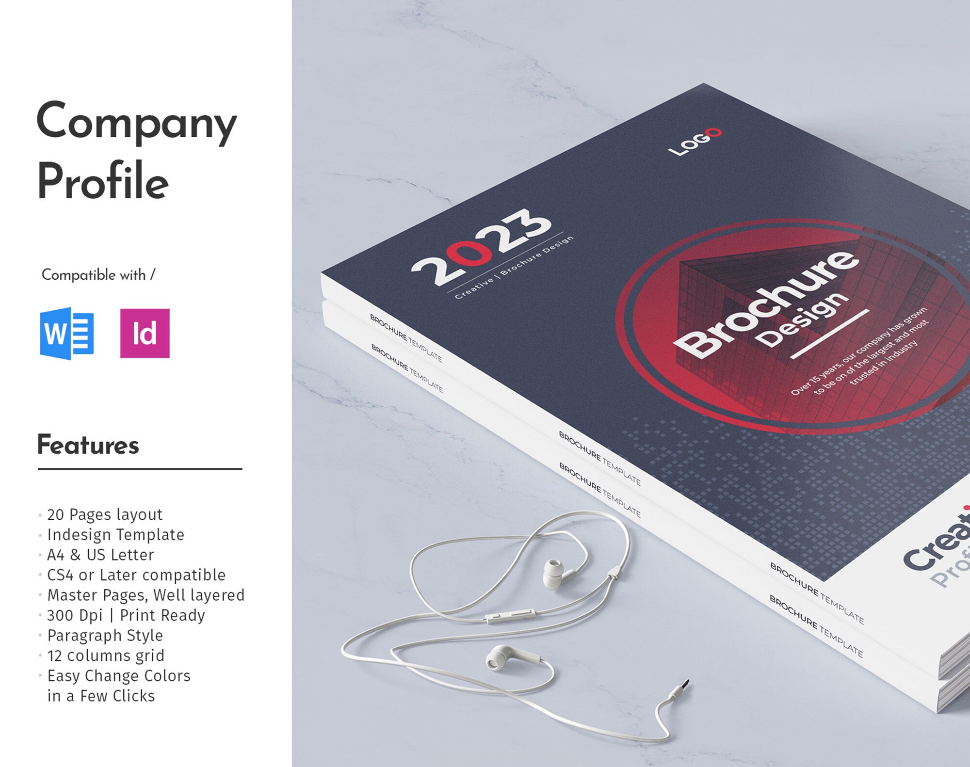 Company Profile Template, 20 Pages , A4 & US Letter Size, Indesign ...