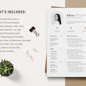 Elegant Clean Resume CV Template, Cover Letter, References, A4 & US ...