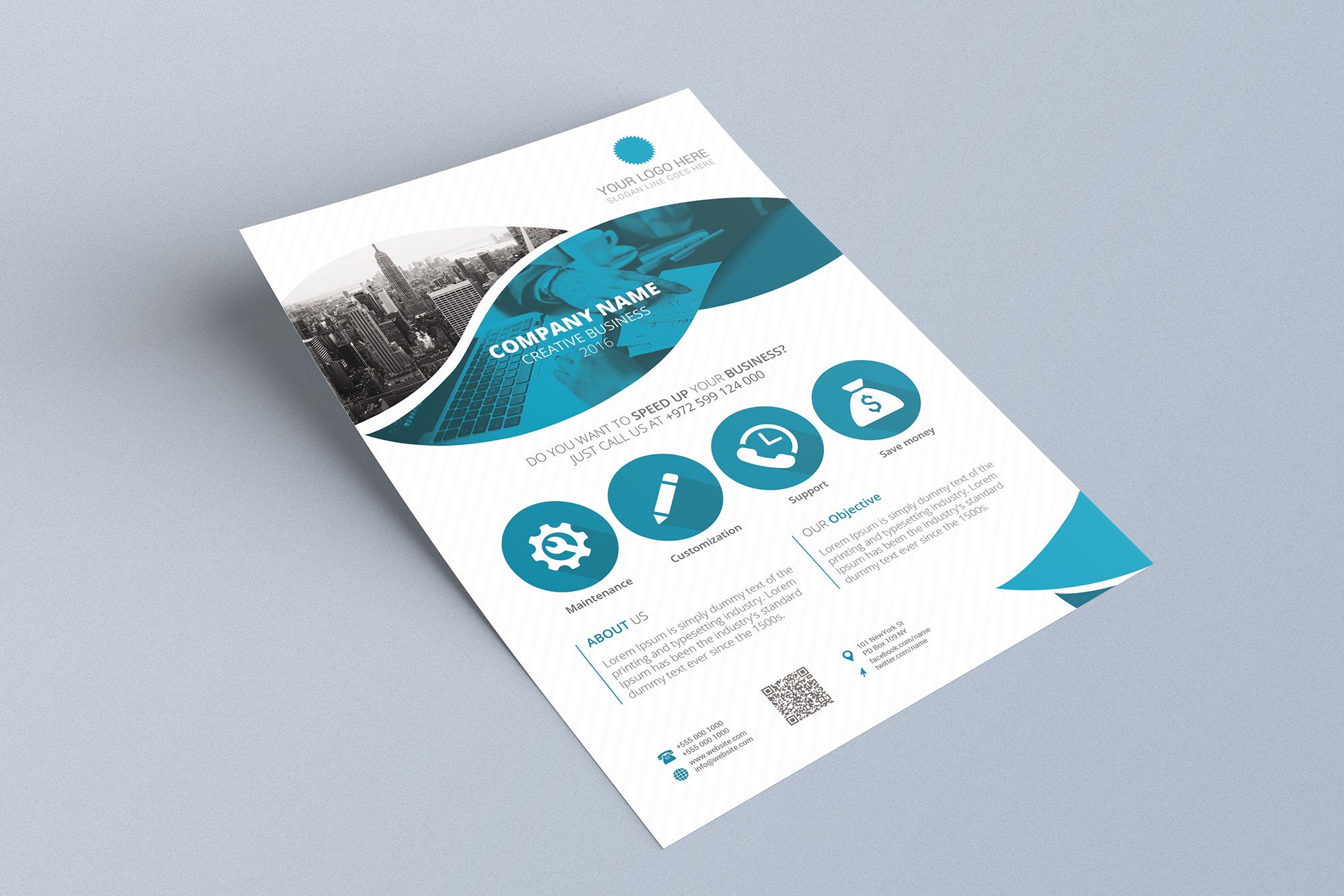 A4 Business Flyer Template, Corporate Flyer, Cover Design, Docx Flyer ...