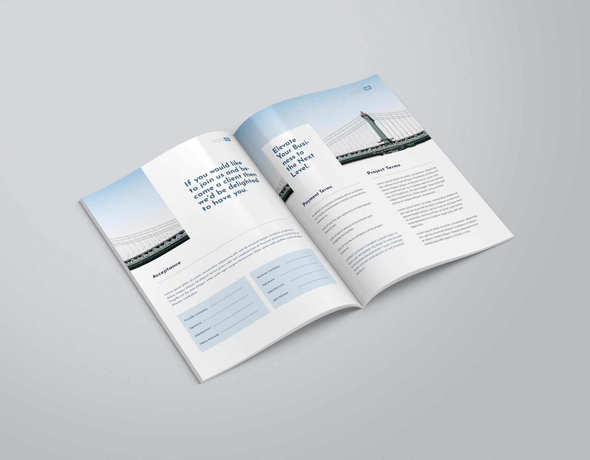 Modern Blue Project Proposal Template | Easy-to-edit | WORD Format ...