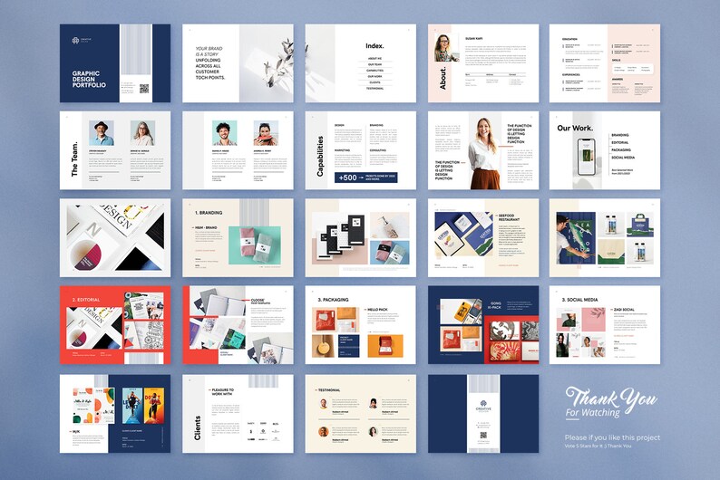 Portfolio Template | Showcase | Client Portfolio Template | Word & Indesign Template | Print ...