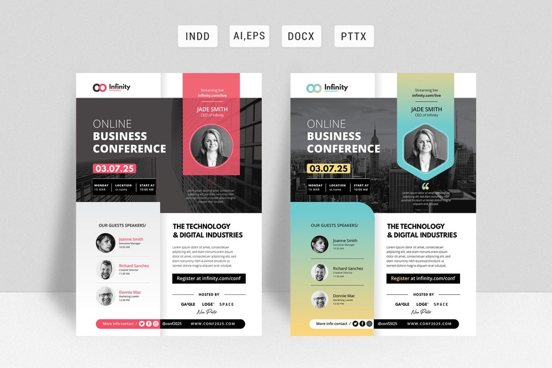 Online Business Conference Flyer Template, Corporate Event Flyer ...
