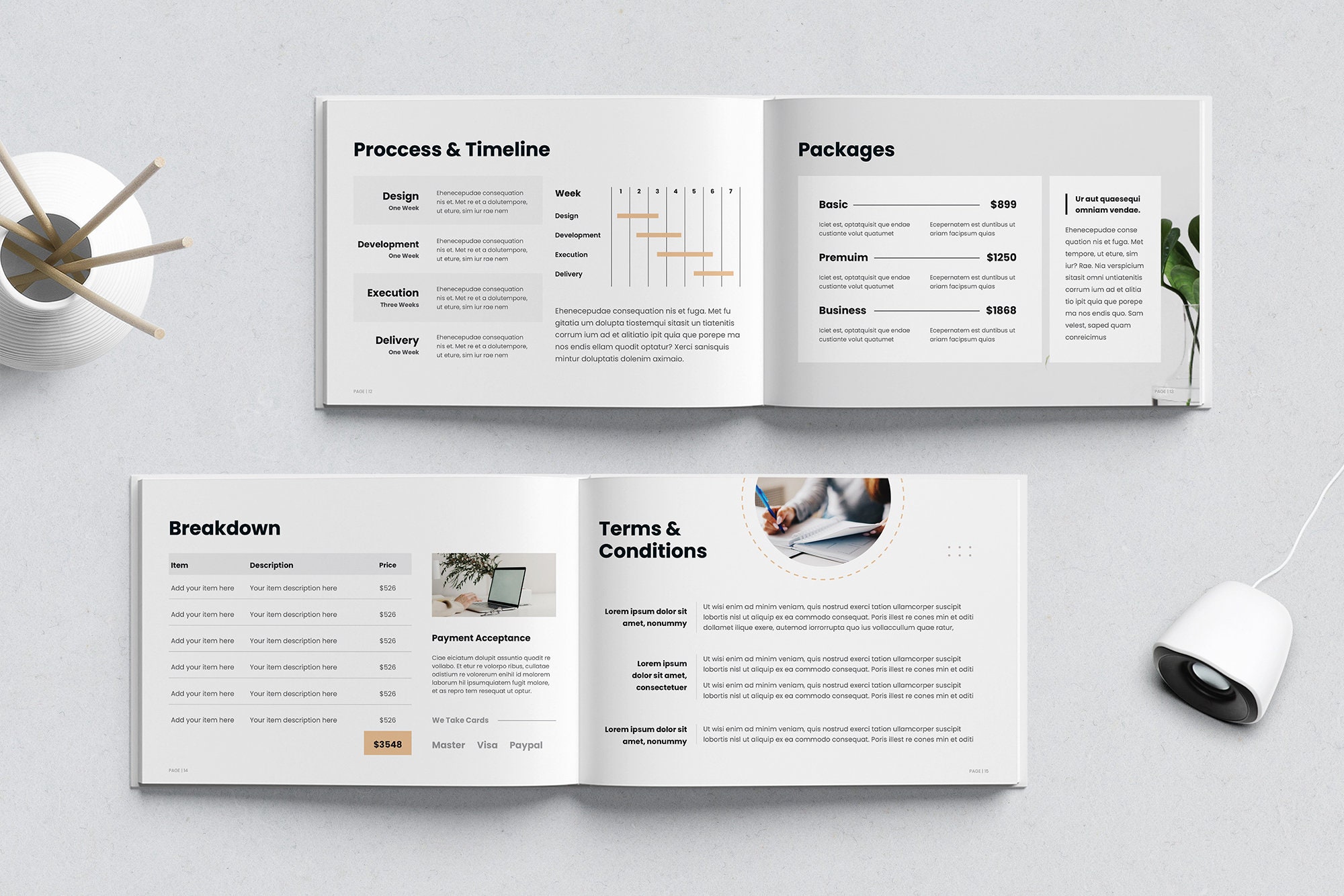 Minimal Proposal Template, 16 Custom Pages, Microsoft Word Proposal ...