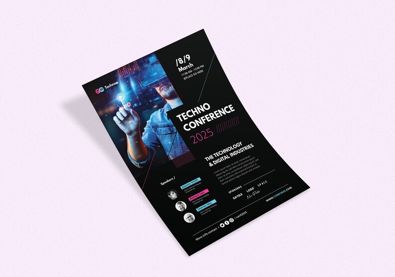 Technology Conference Flyer Template, Event Flyer Template, Meeting ...