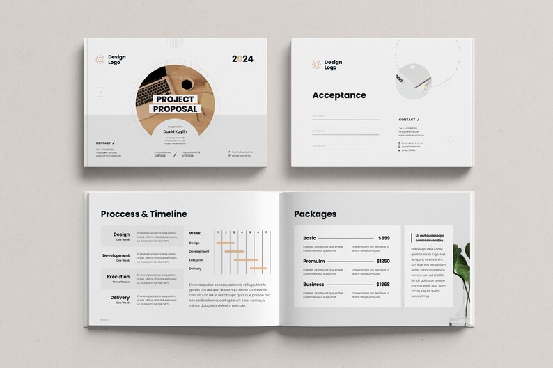 Minimal Proposal Template, 16 Custom Pages, Microsoft Word Proposal ...