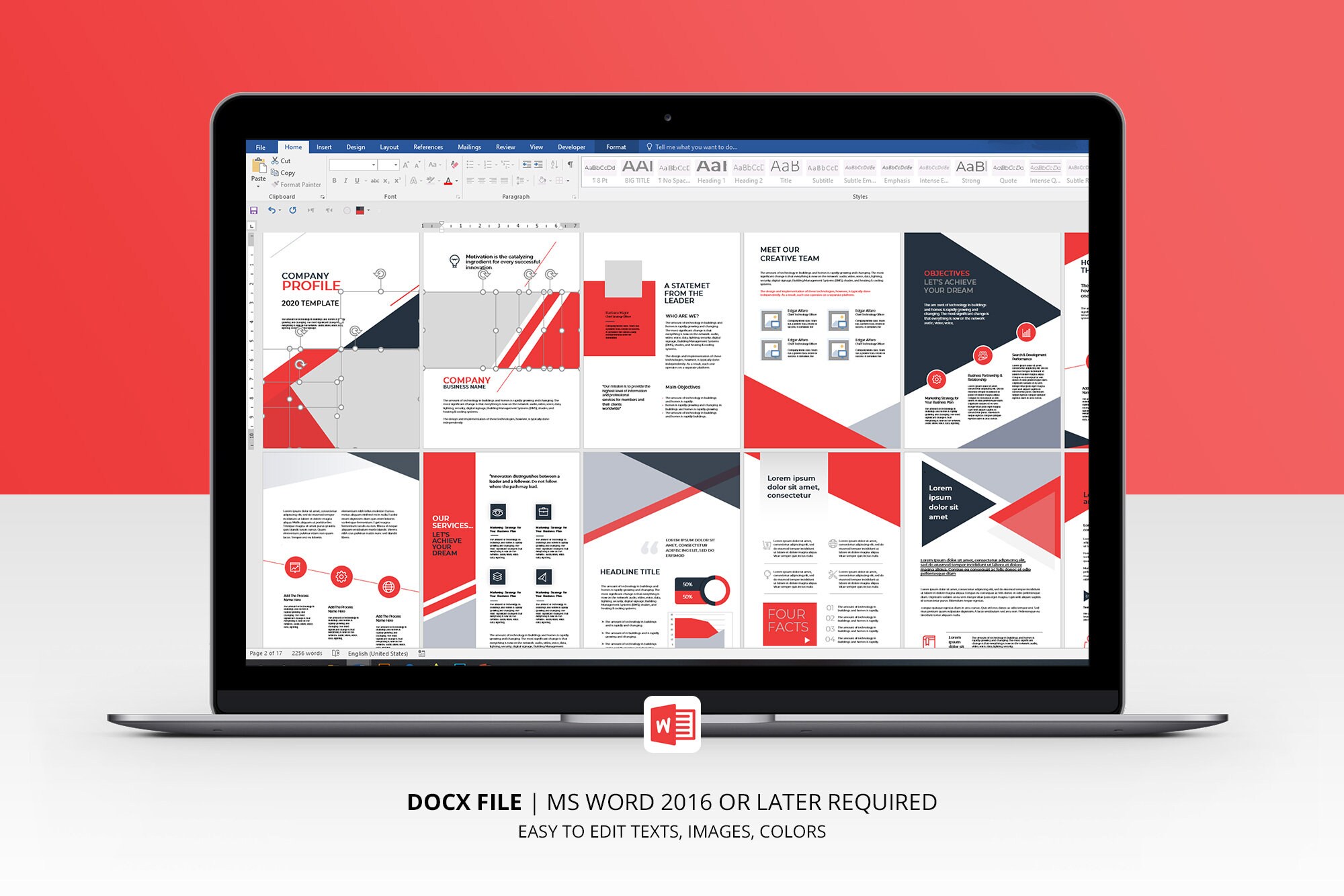 Company Profile 2020, Fully Editable Word Template, 16 Rich Pages ...