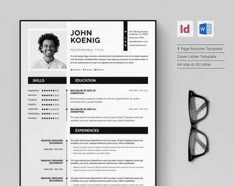 Clean Classic Resume Template, Including Cover Letter, Professional ...
