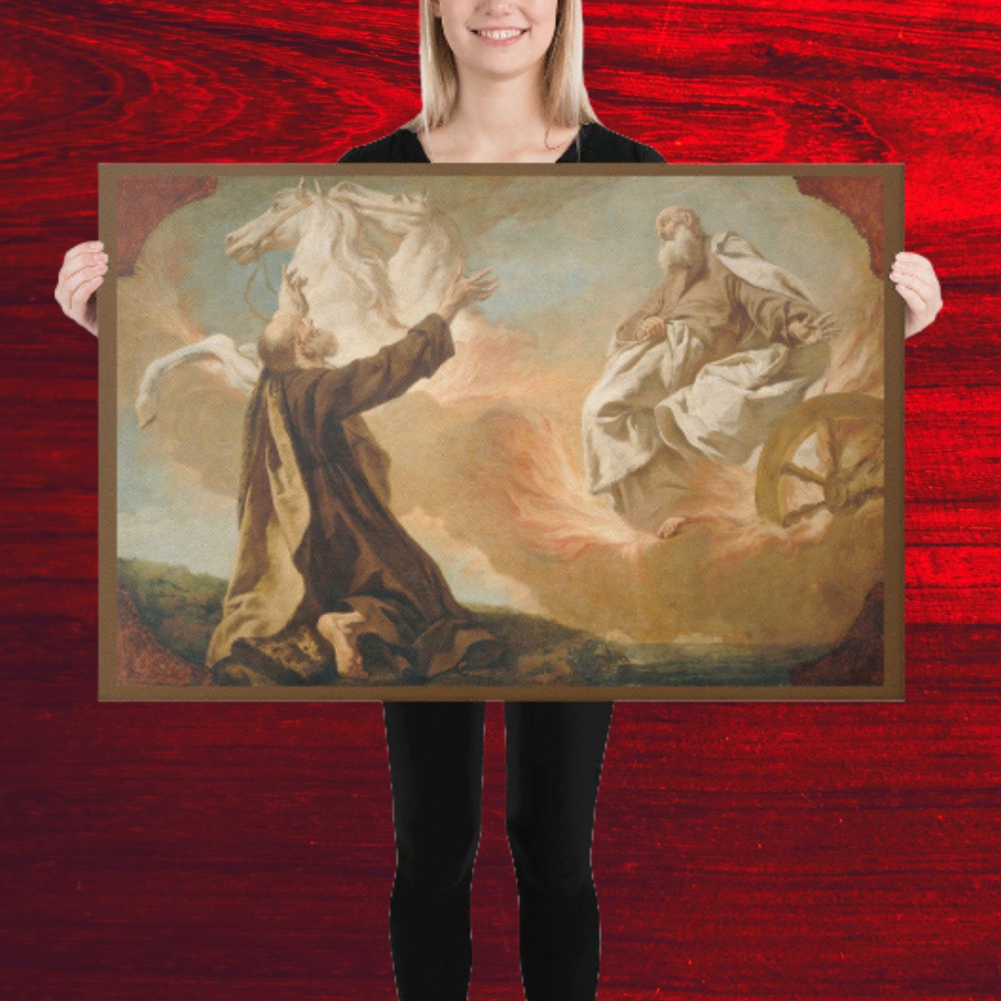 Prophet Elijah Eliyahu & Elisha Mantle Wall Art, 36" X 24" Canvas Only ...