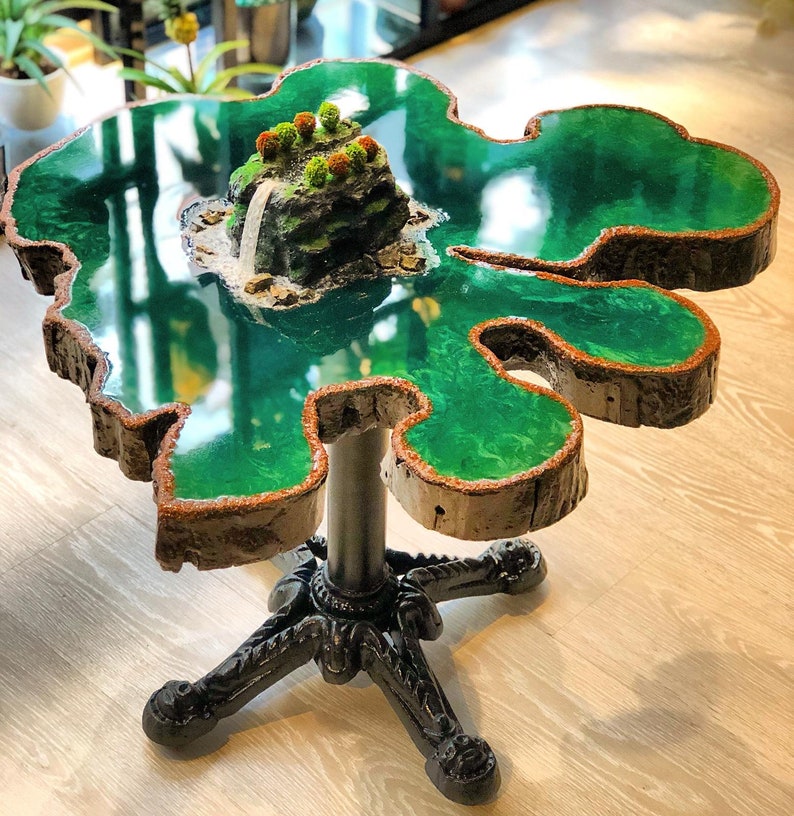 Forest theme epoxy coffee table | Etsy