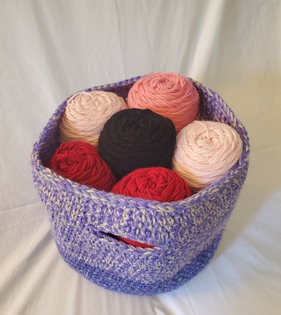 Crocheted Baskets Various Colors Flat Round Bottoms | Etsy