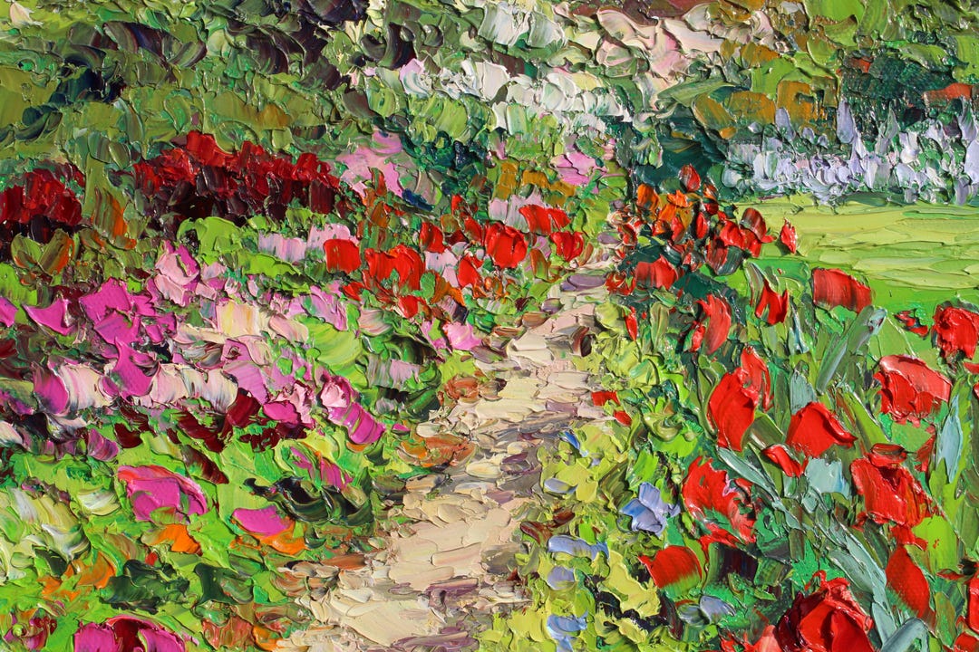French Garden Path Original Oil Painting - Etsy