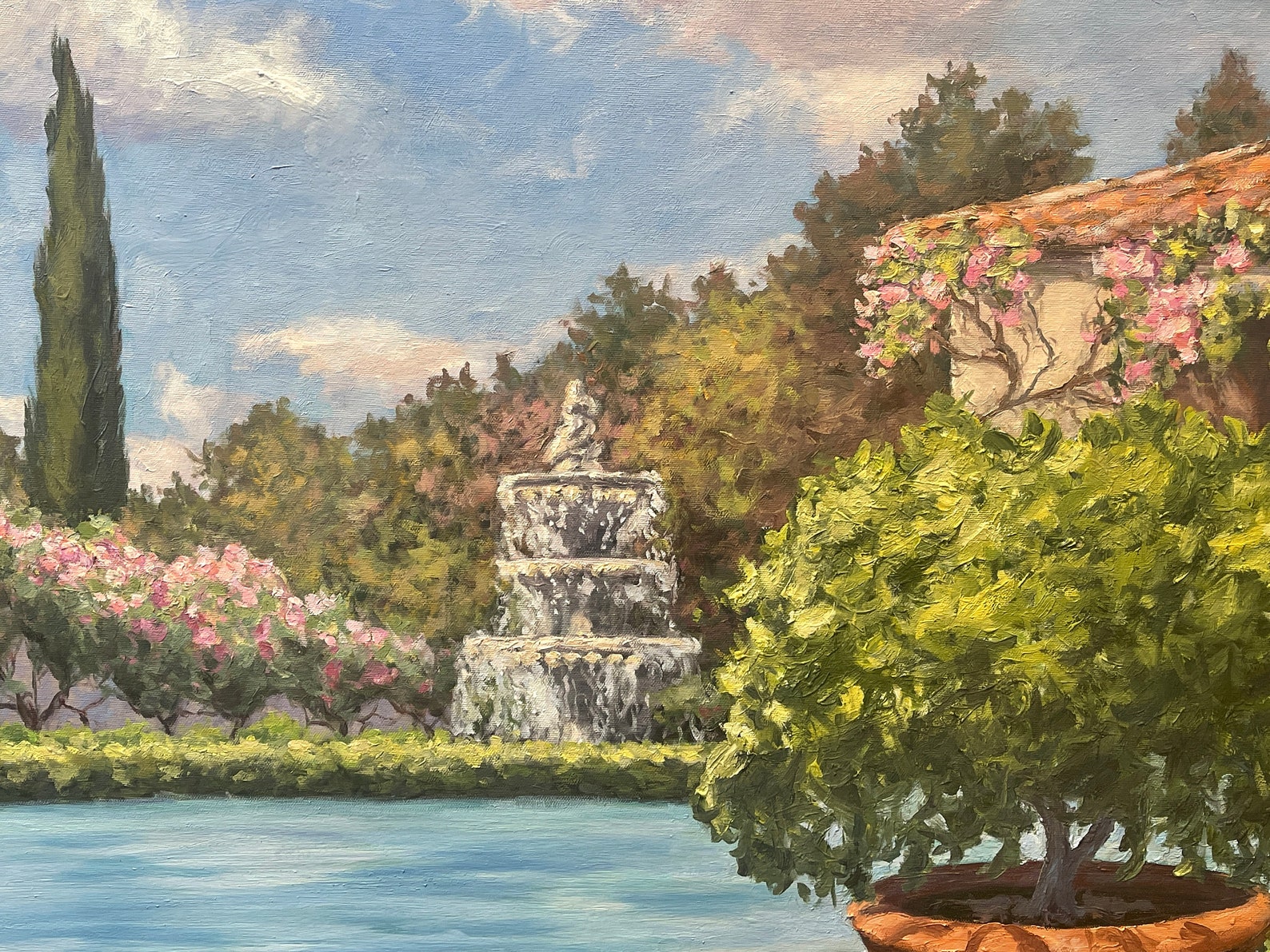 Large Italian Garden Oil Painting Landscape bellissimo - Etsy