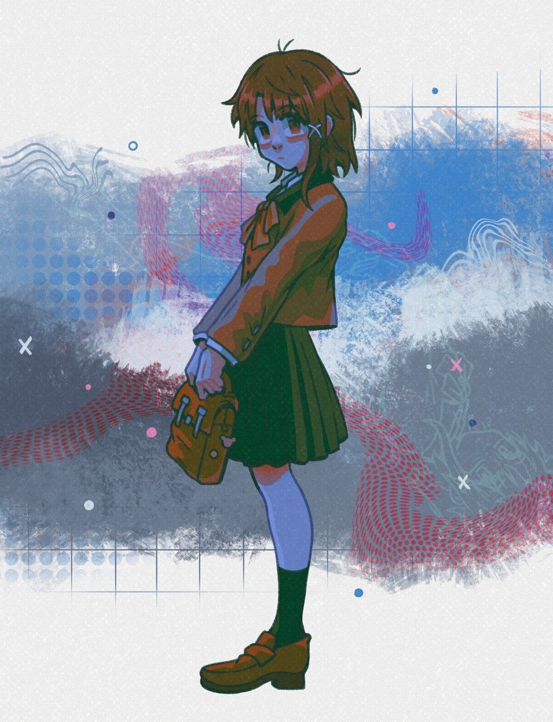 Lain Iwakura Print 14x9.5 - Etsy