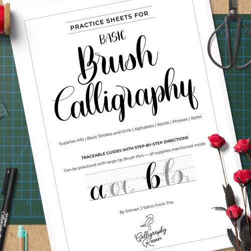 Basic Modern Calligraphy Practice Sheets by theinkyhand - Etsy Singapore