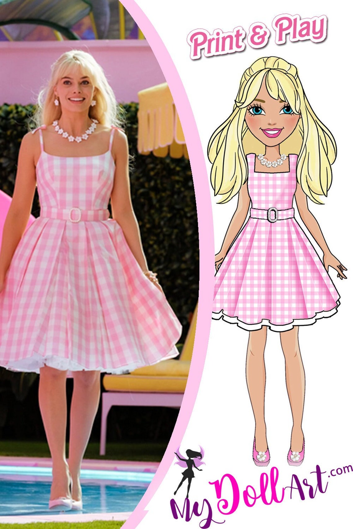 Barbie Movie Paper Doll: Margot Robbie Outfits (printable Template) - Etsy
