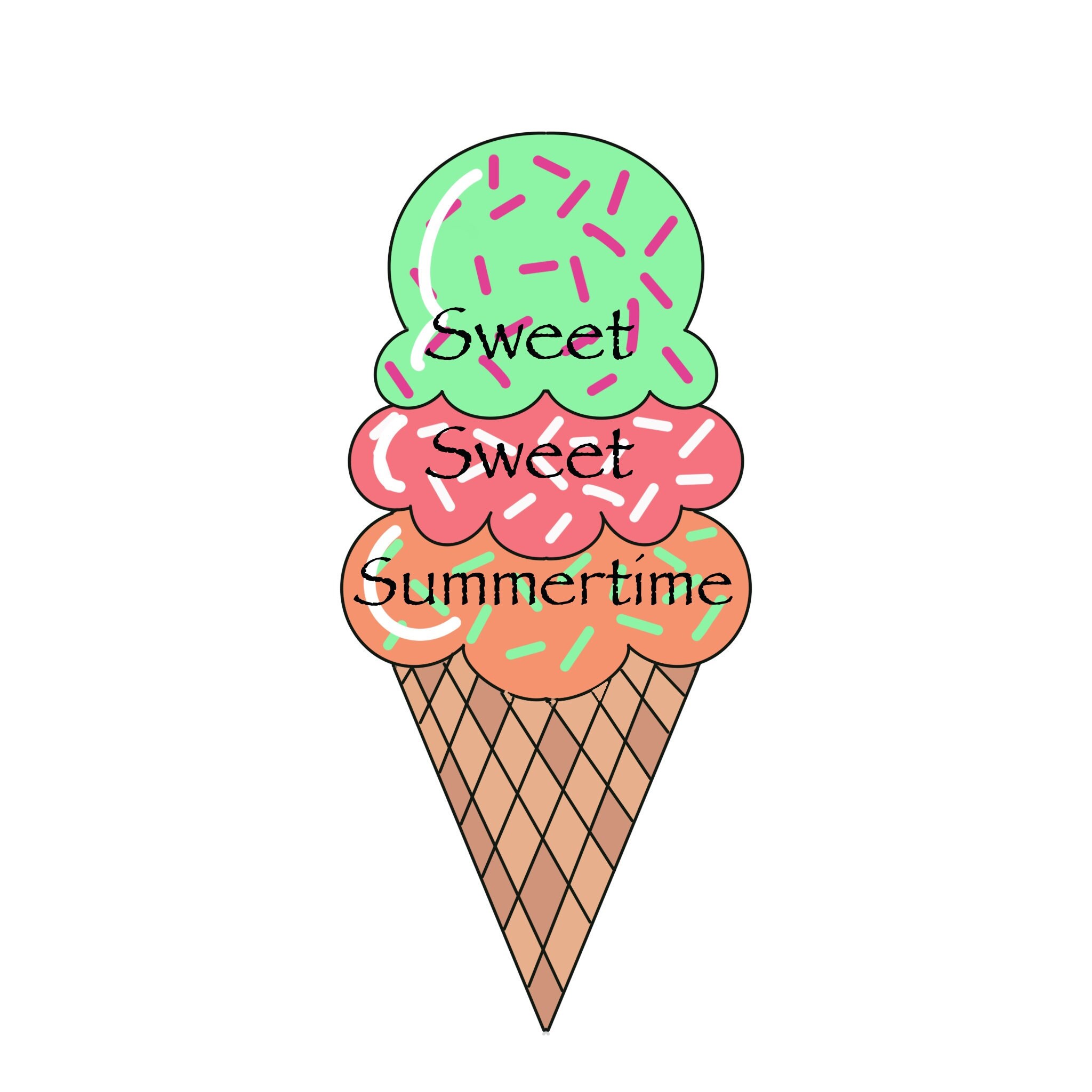 Painting TEMPLATE Hello Summer Ice Cream Cup Doorhanger Sweet Summer ...