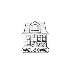 Welcome House Template | House Shaped Door Hanger Template | Hanger ...