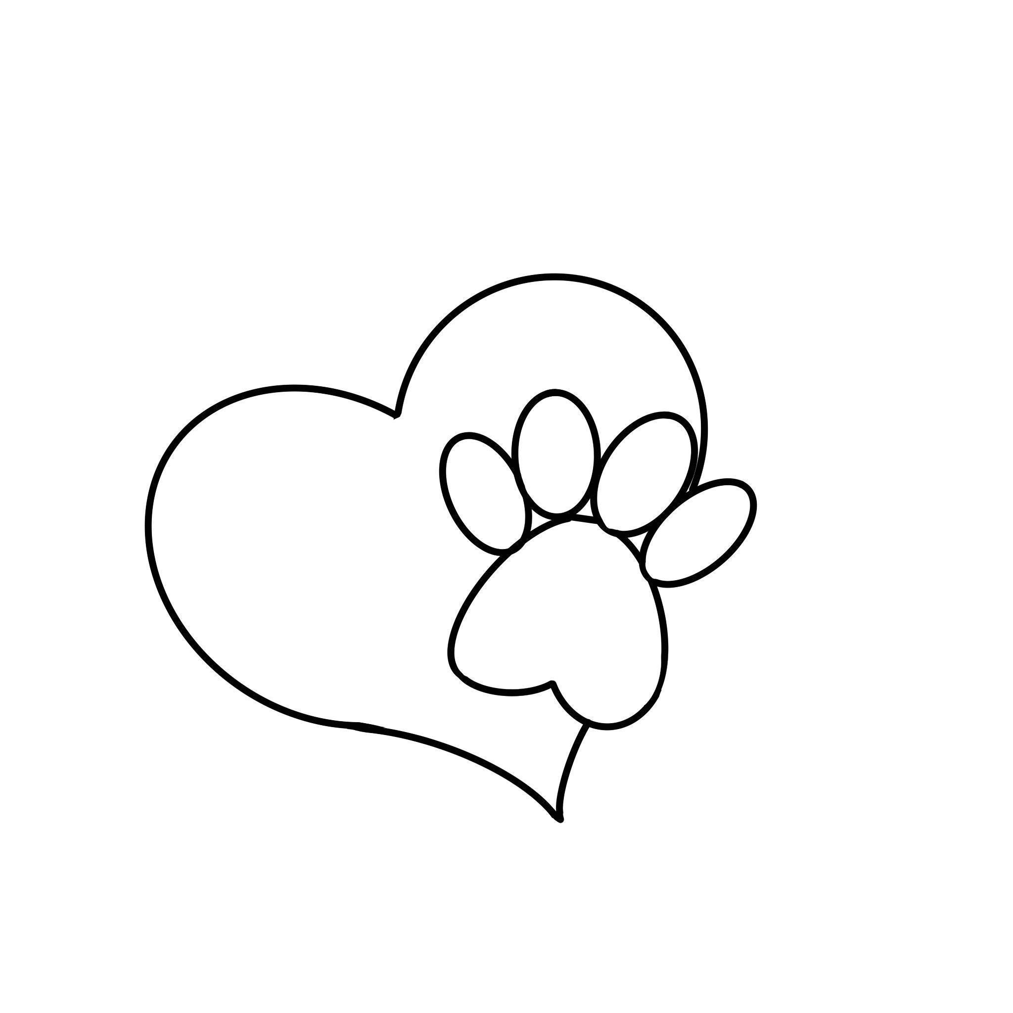 Template | Dog - Cat Lover Door Hanger Template |heart & Paw Print ...