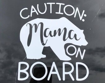 Warning Mama Bear on Board Funny Bumper Sticker Vinyl Decal - Etsy