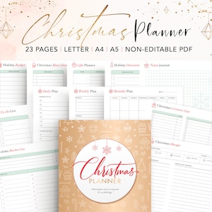 Christmas Planner Printable: Holiday Budget, Gift List (A5, A4, Letter ...
