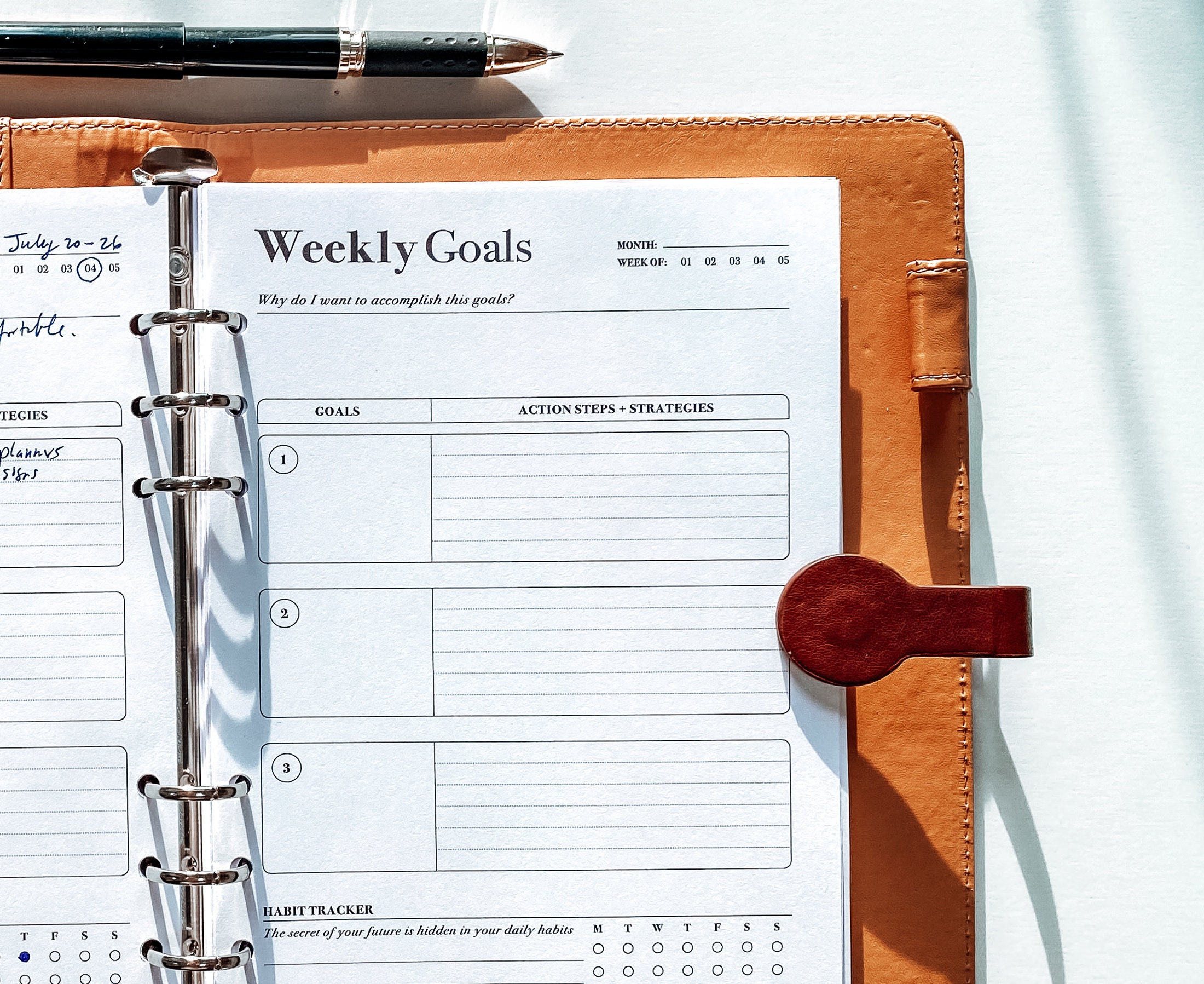 Weekly Goal Planner Printable: Habit Tracker (US Letter, A4, A5 ...