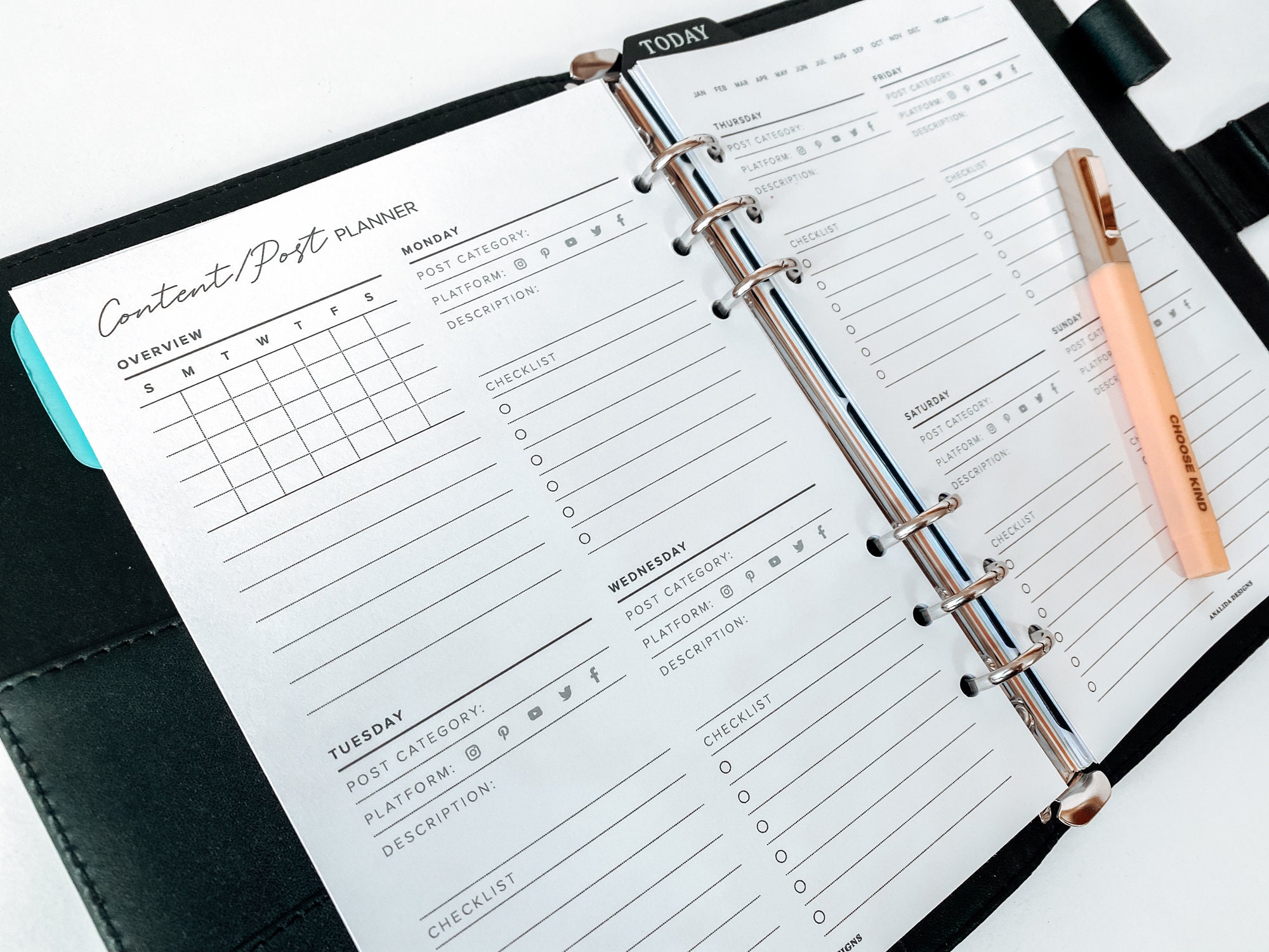 Social Media Planner Template Instagram Post Tracker Content - Etsy