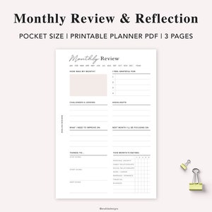 POCKET Daily Reflections, Weekly Reflection Journal, Monthly Review ...