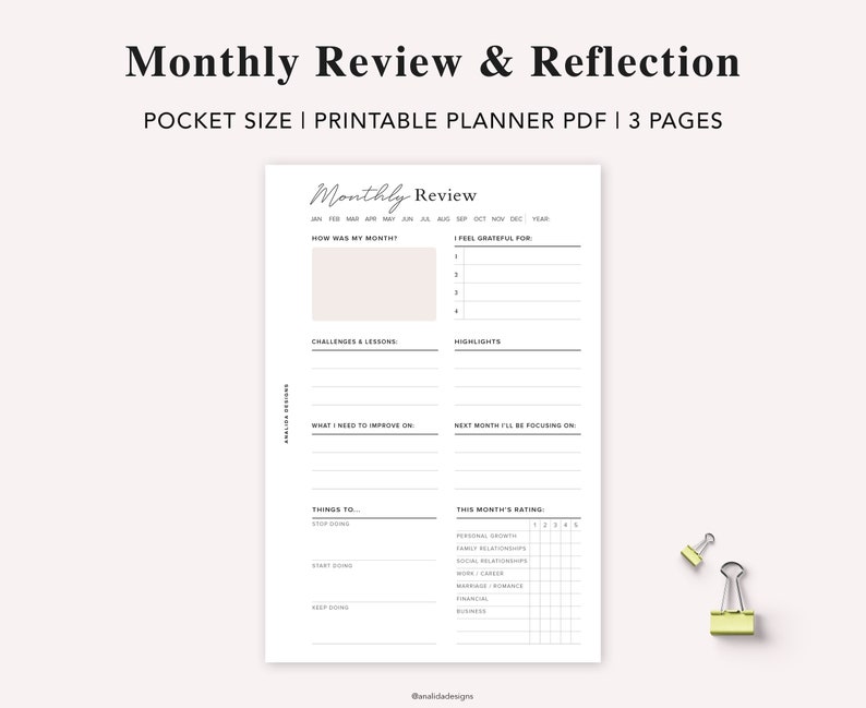 POCKET Daily Reflections Weekly Reflection Journal Monthly - Etsy