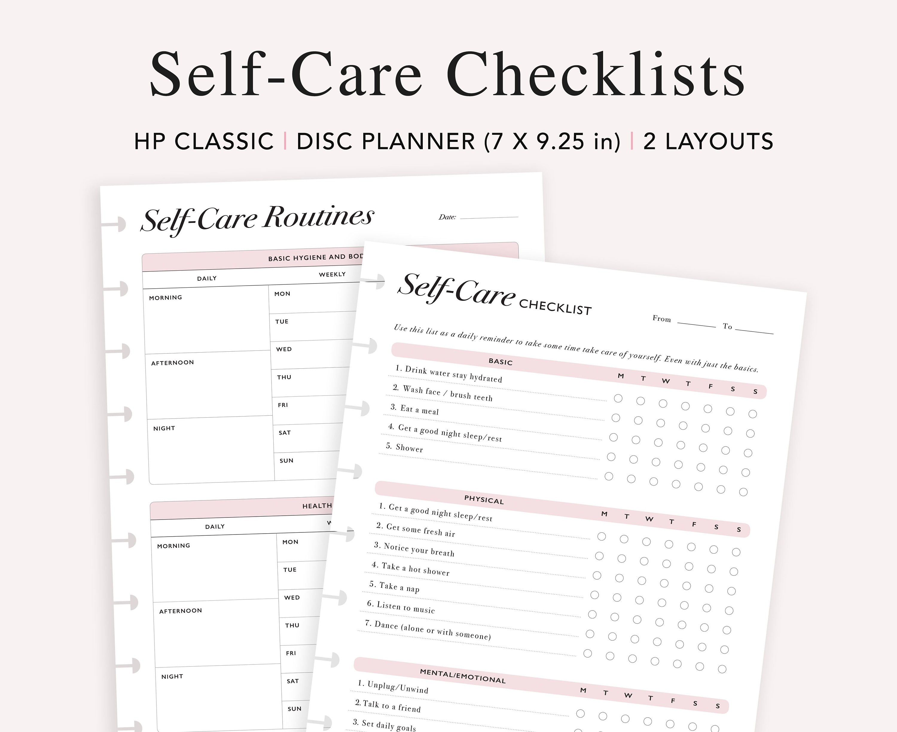 Self Care Checklist Tracker Happy Planner Classic Insert | Etsy Self Care Checklist Tracker Happy Planner Classic Insert | Etsy