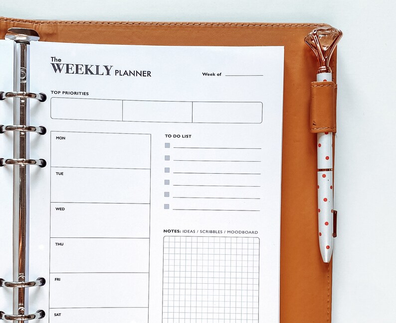 Minimal Weekly Planner Printable Weekly to Do List Undated | Etsy