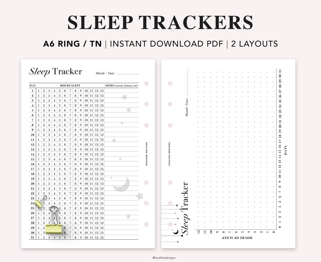A6 Sleep Tracker Printable: Monthly Sleep Log (PDF) - Etsy