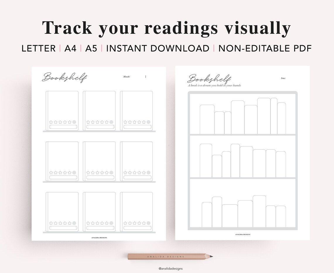 Rastreador de lectura imprimible registro de lectura diario | Etsy España