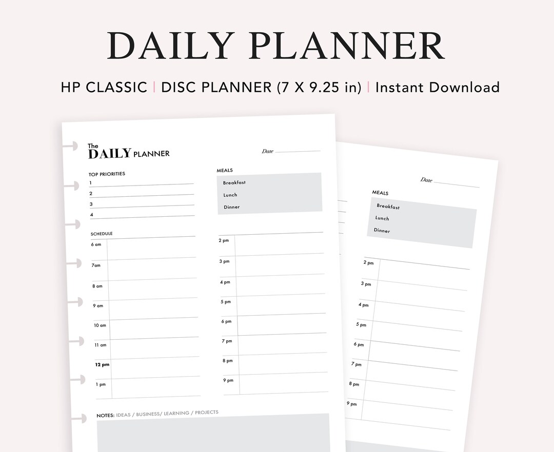 Daily Planner Printable Happy Planner Classic, Day Planners Agenda and ...
