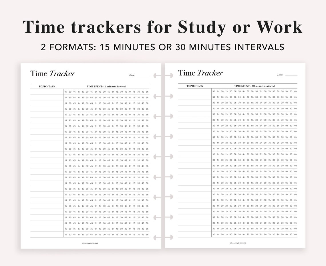 Time Tracker Printable: Happy Planner Classic Insert (PDF Download) - Etsy
