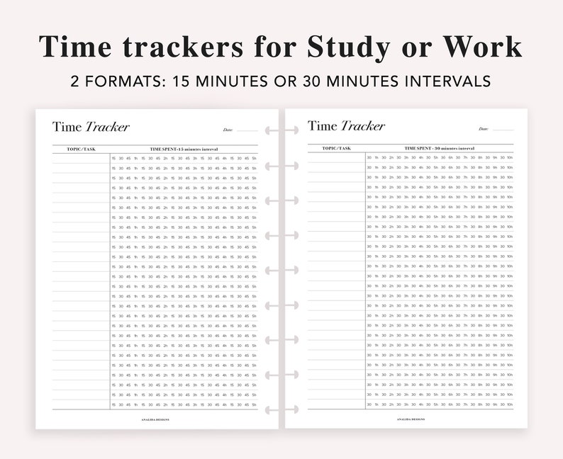 Time Tracker Printable Happy Planner Classic Insert Time - Etsy
